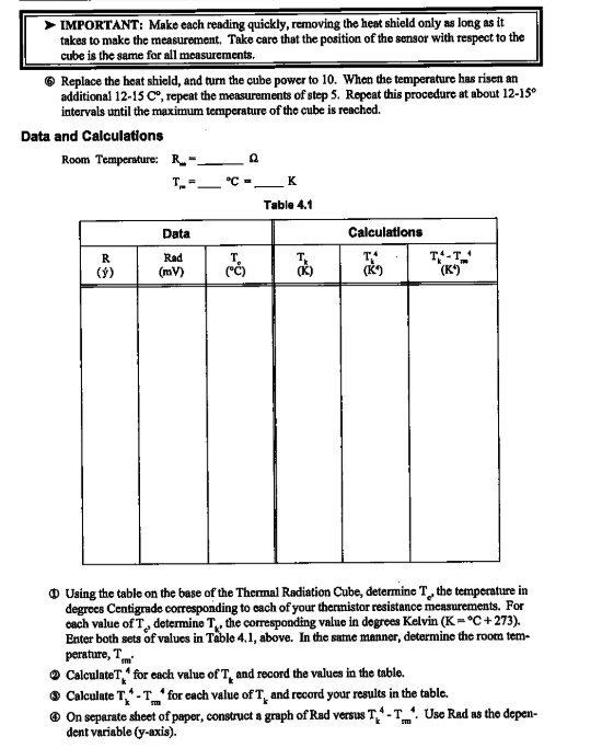 Solved 2024 ﻿using the manual below stefan-boltzmann at low | Chegg.com