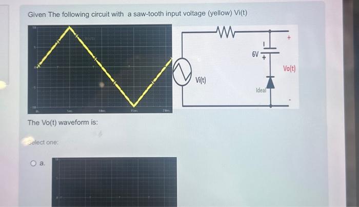 Given The following circuit with a saw-tooth input | Chegg.com
