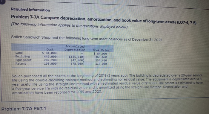 Solved Required Information Problem 7-7A Compute | Chegg.com