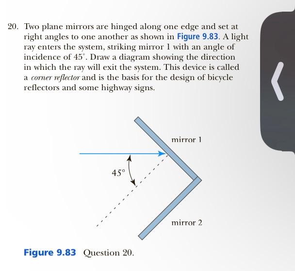 Solved Two plane mirrors are hinged along one edge and set | Chegg.com