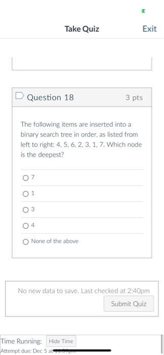 Solved The following items are inserted into a binary search | Chegg.com