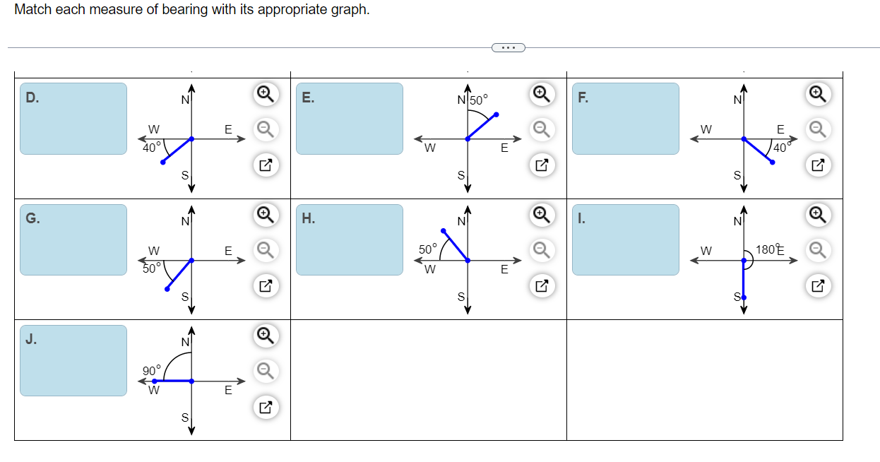 Solved Match each measure of bearing with its appropriate | Chegg.com