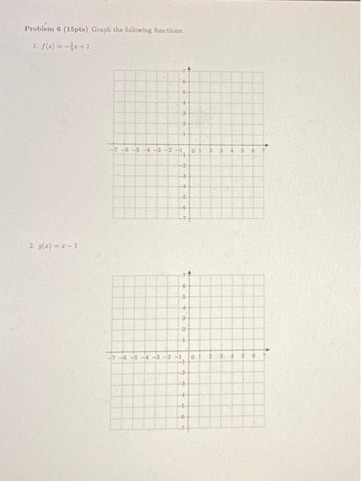 Solved Problem 6 (15pts) Graph the following functions: 1. | Chegg.com