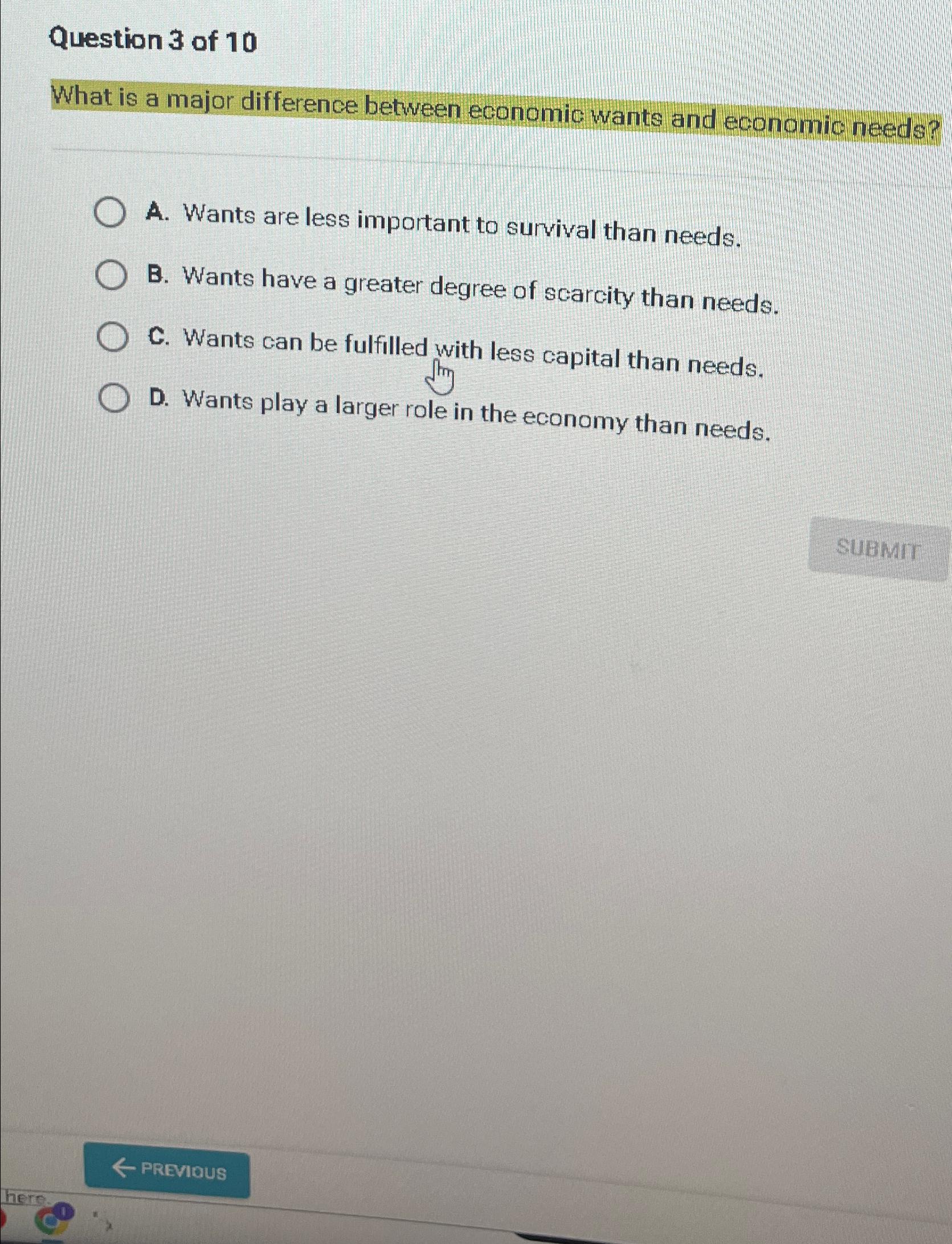 Solved Question 3 ﻿of 10What is a major difference between | Chegg.com