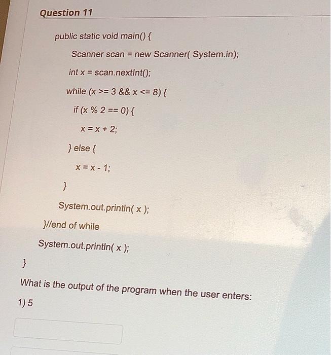 Solved Question 1 What is the output of the following Java | Chegg.com