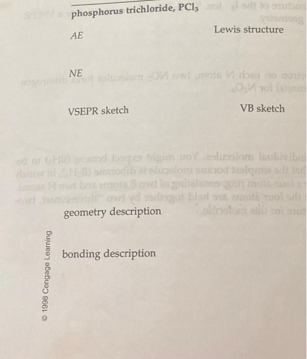 phosphorus trichloride, PCl3 AE Lewis structure NE | Chegg.com
