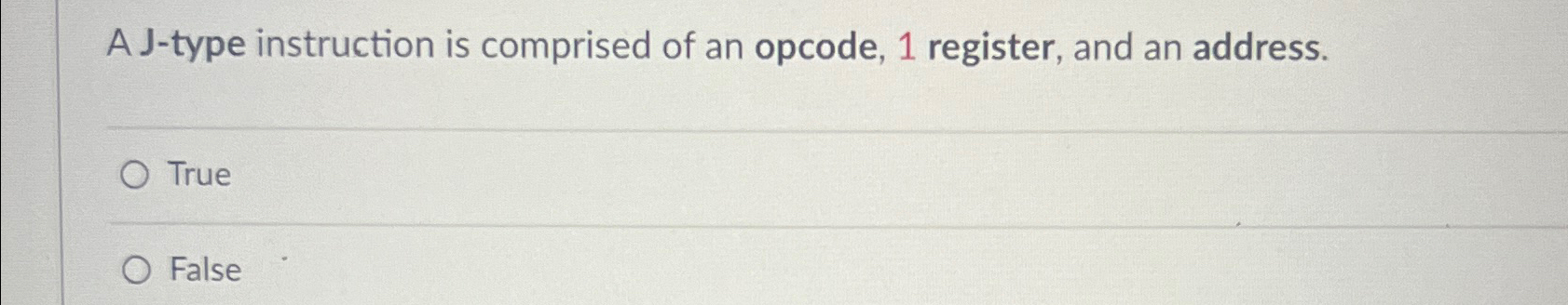 Solved A J-type instruction is comprised of an opcode, 1 | Chegg.com