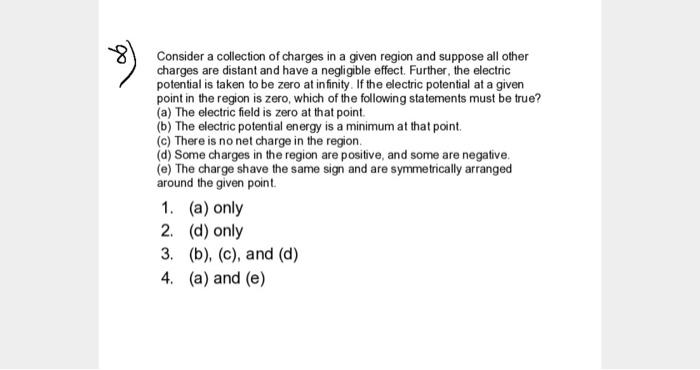 Solved ४) Consider a collection of charges in a given region | Chegg.com