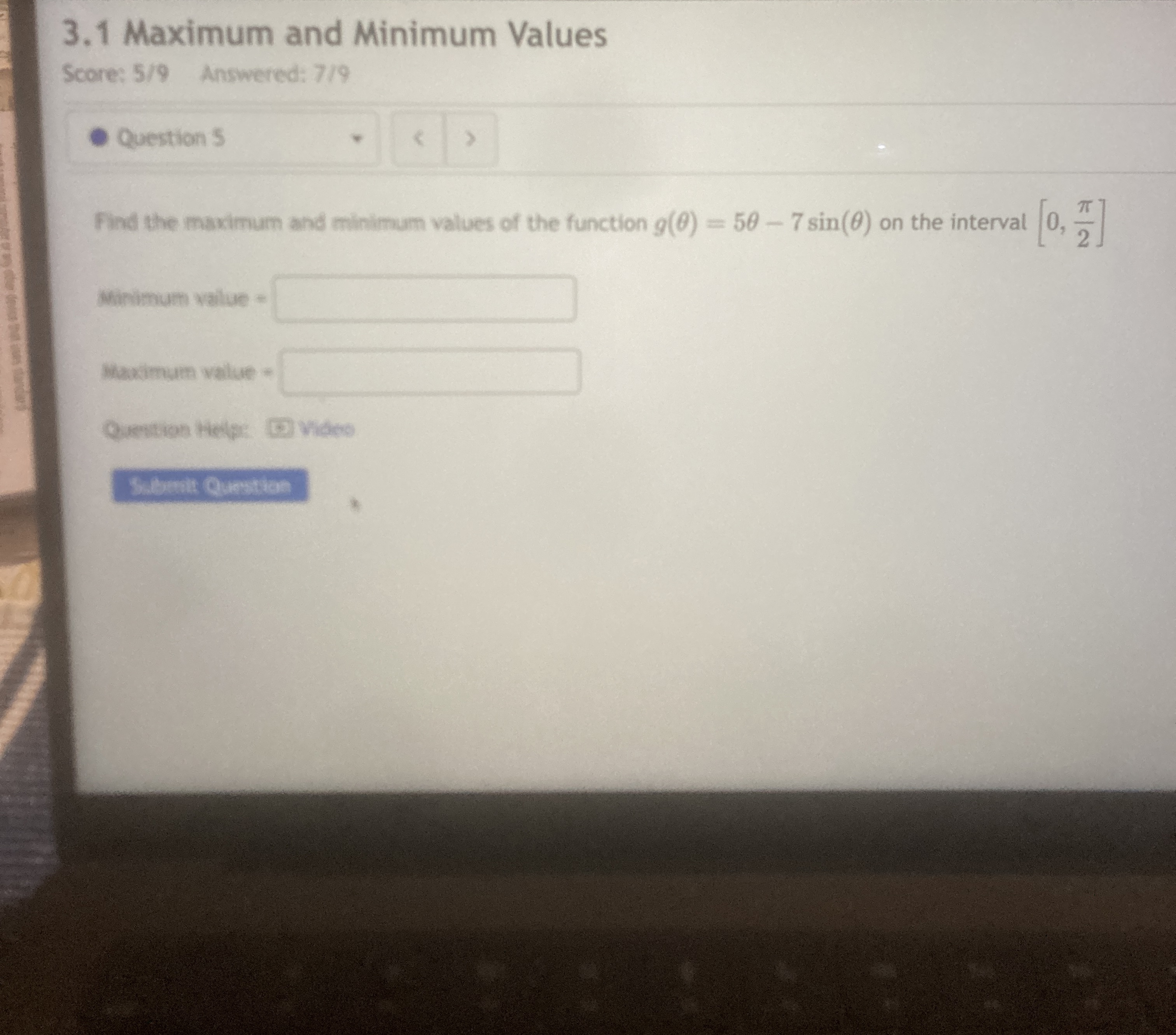 Solved 3.1 ﻿Maximum and Minimum ValuesScore: 59Answered: | Chegg.com