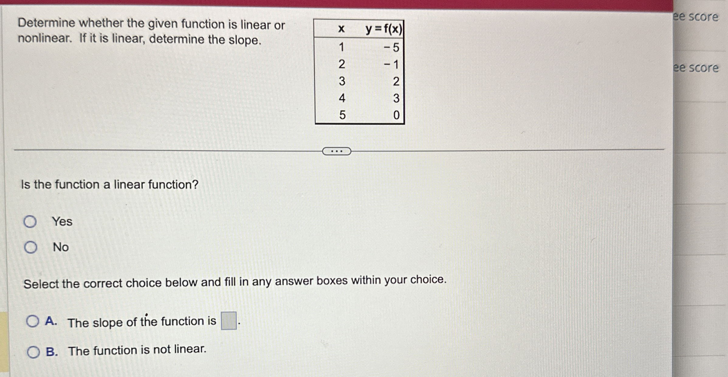 Solved Determine whether the given function is linear or | Chegg.com