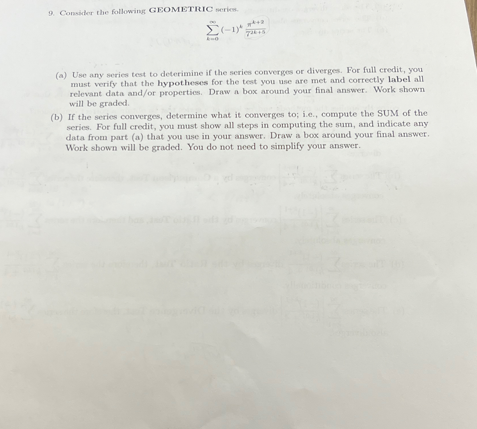 Solved Consider the following GEOMETRIC | Chegg.com