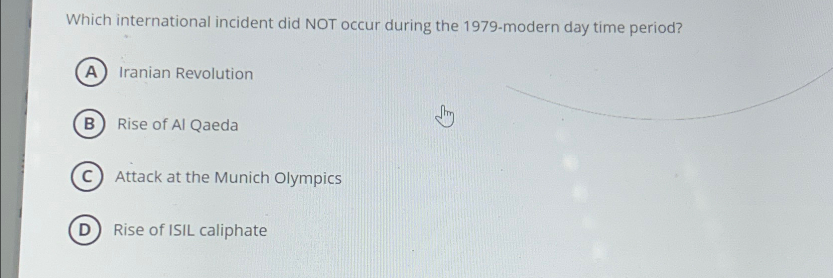 Which international incident did NOT occur during the | Chegg.com