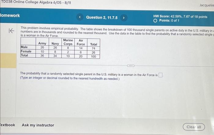 This problem involves empirical probability. The | Chegg.com