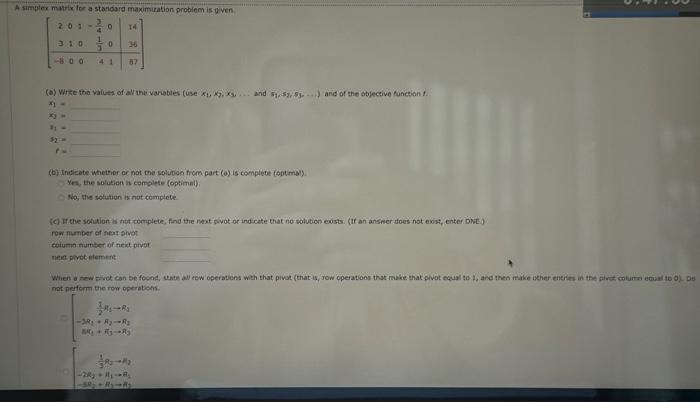 Solved Set up the simplex matrix used to solve the linear | Chegg.com