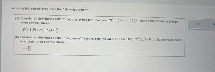 Solved Use the ALEKS calculator to solve the following | Chegg.com
