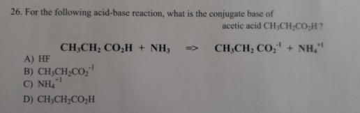 Solved For the following acid-base reaction, what is the | Chegg.com