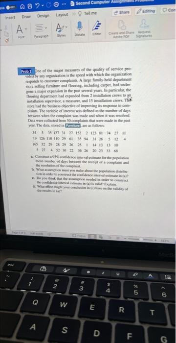 Solved Prob1 Pne of the major measures of the quality of | Chegg.com
