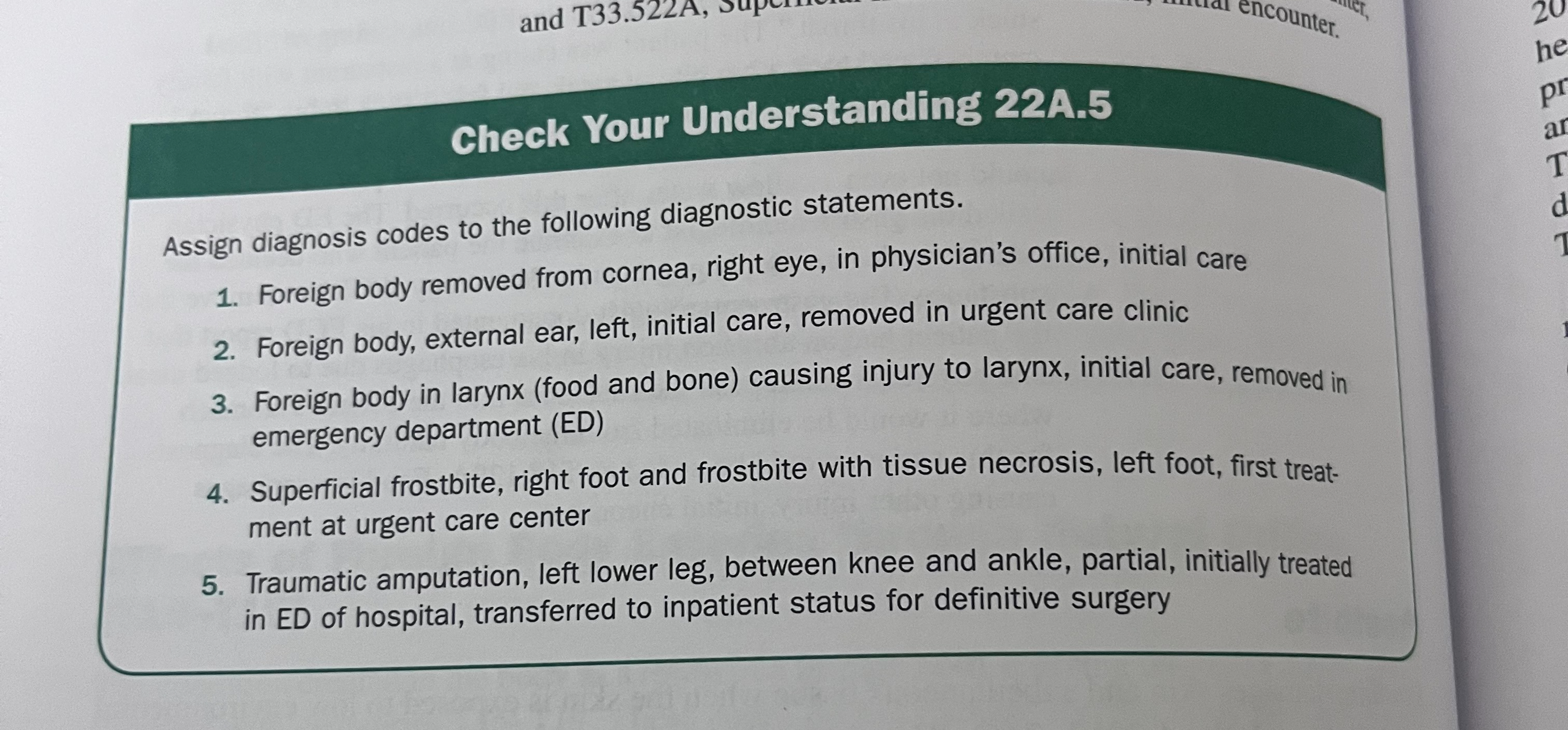 Solved Assign diagnosis codes to the following diagnostic | Chegg.com