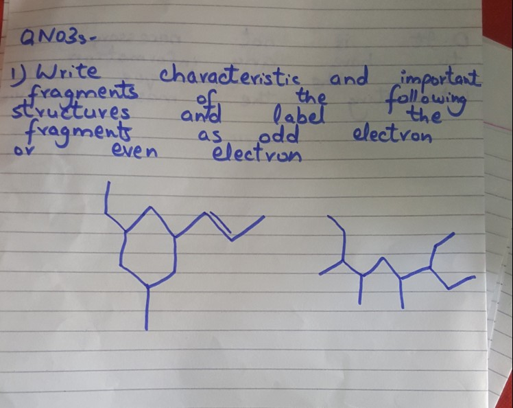 Solved About mass spectrometry fragmentation and write its | Chegg.com