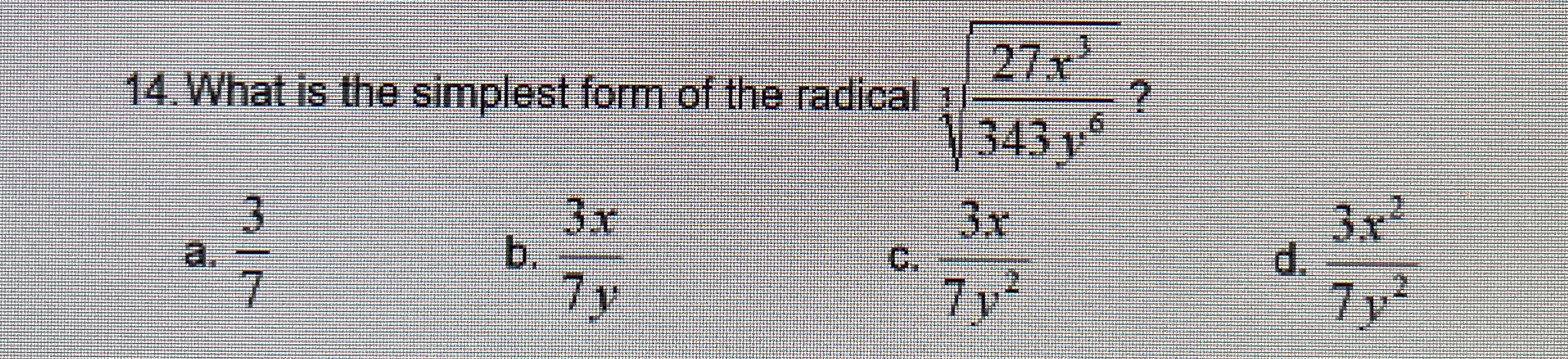 Solved What is the simplest form of the radical | Chegg.com