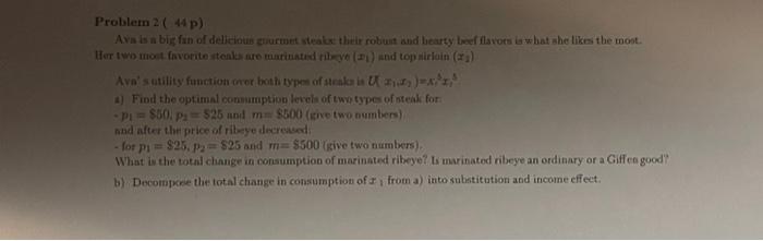 Solved Problem 2 ( 44p) Ava is a bigfin of deliciouis | Chegg.com