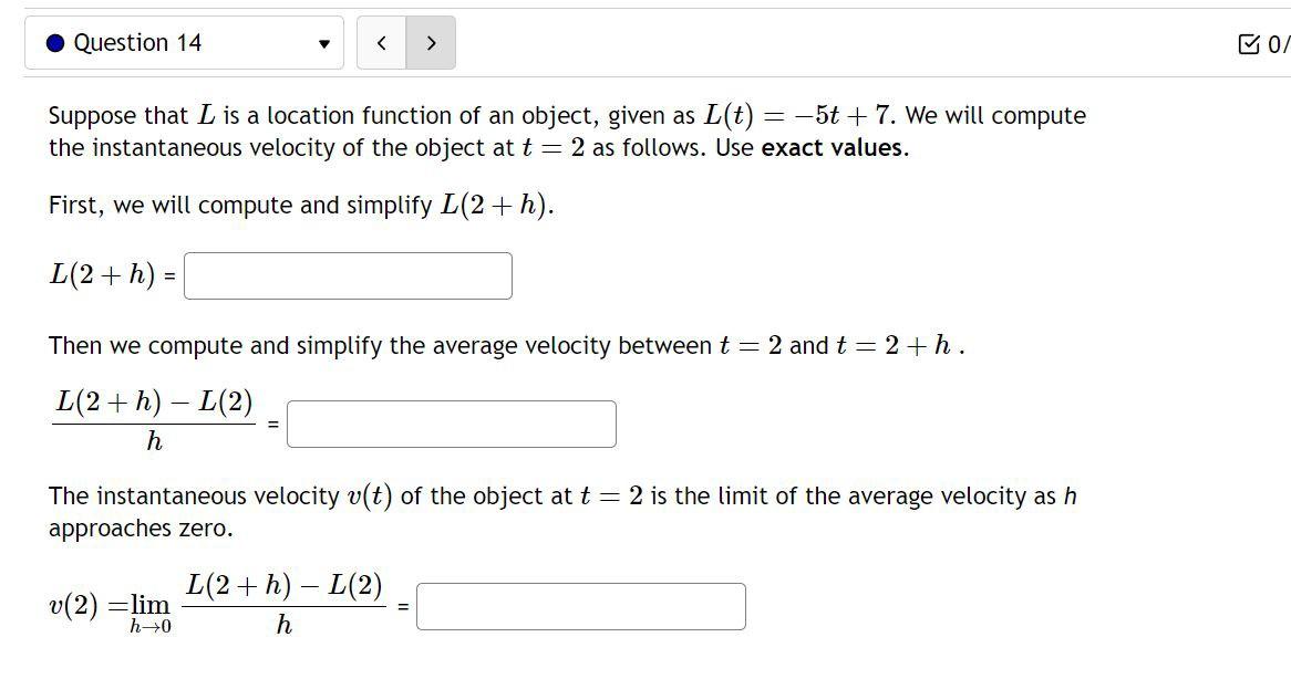 Solved Suppose That L Is A Location Function Of An Object