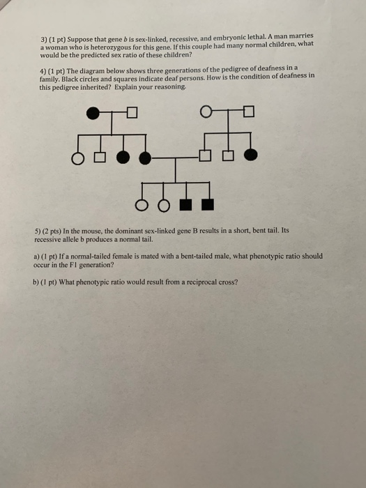 Solved 352 General Genetics - Homework 5 (10 pts) Name | Chegg.com