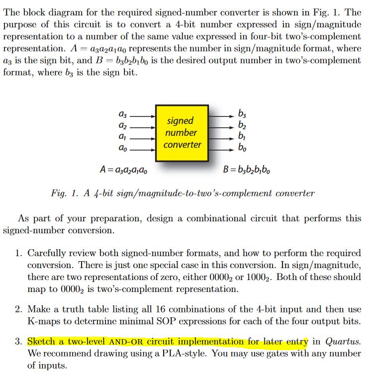 Solved The block diagram for the required signed-number | Chegg.com