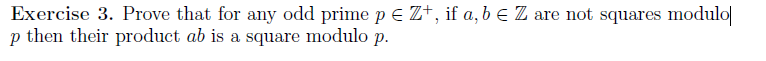 Solved Exercise 3. ﻿Prove that for any odd prime pinZ+, ﻿if | Chegg.com