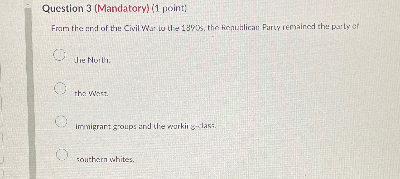 Solved Question 3 (Mandatory) (1 ﻿point)From the end of the | Chegg.com
