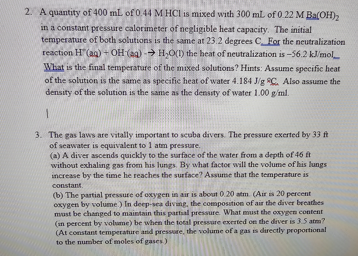Solved A quantity of 400 ﻿mL of 0.44 ﻿M HCl is mixed with | Chegg.com