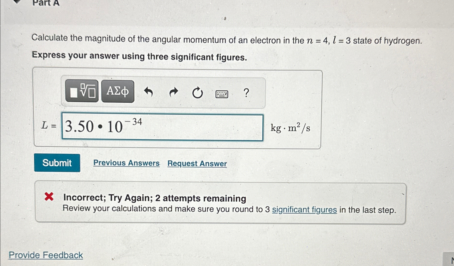 Solved Calculate the magnitude of the angular momentum of an | Chegg.com