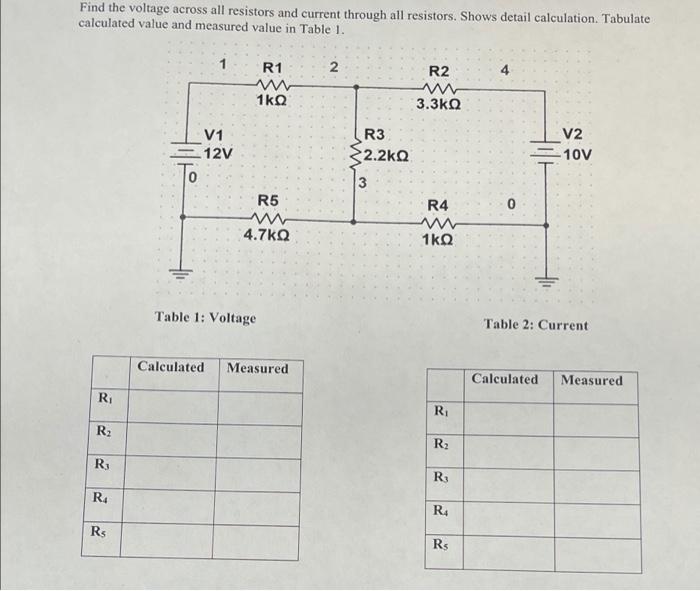 Solved Find the voltage across all resistors and current | Chegg.com