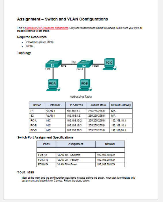 Solved Need some help with this Packet Tracer 2 ﻿Switches | Chegg.com