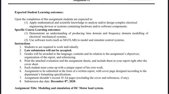 Expected Student Learning outcomes: Upon the | Chegg.com