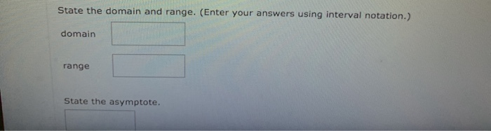 Solved State the domain and range. (Enter your answers | Chegg.com