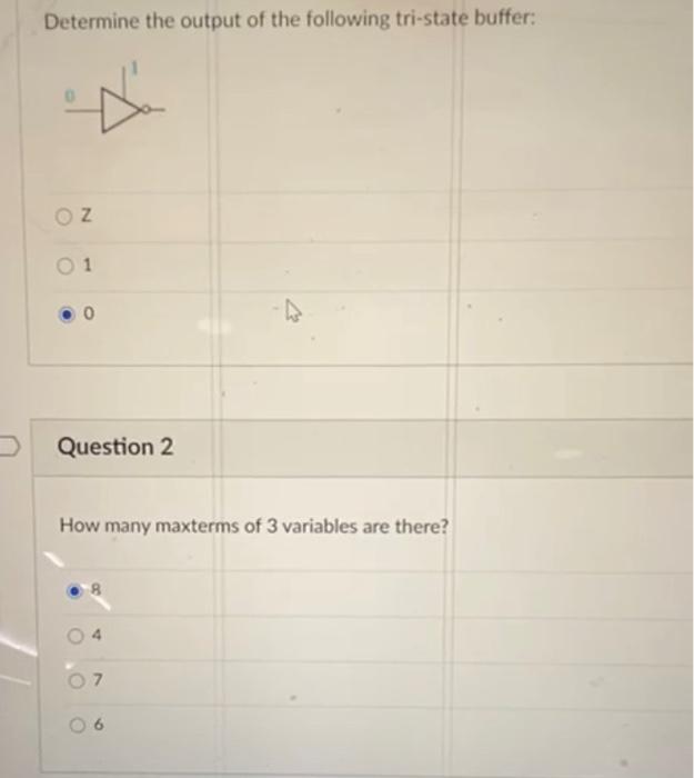 Solved Determine the output of the following tri-state | Chegg.com