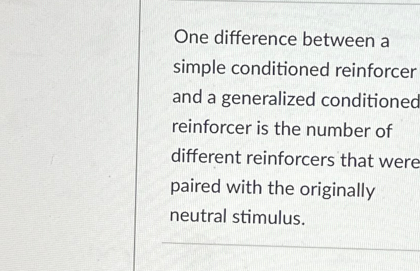 Solved One difference between a simple conditioned | Chegg.com