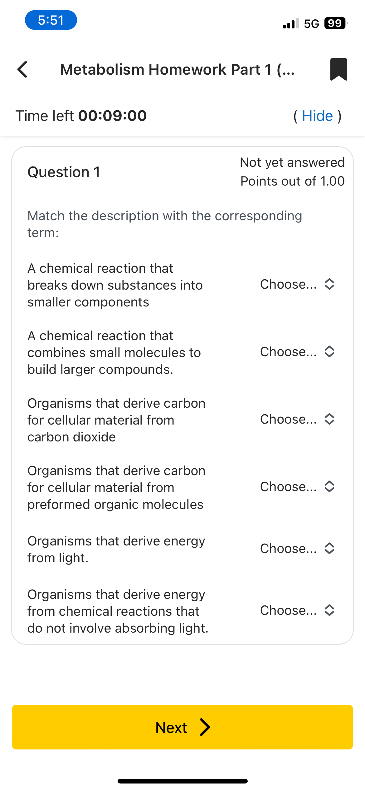 Solved Question 1Points out of 1.00Match the description | Chegg.com
