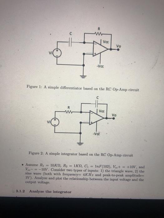 Solved A simple differentiator based on the RC Op-Amp | Chegg.com