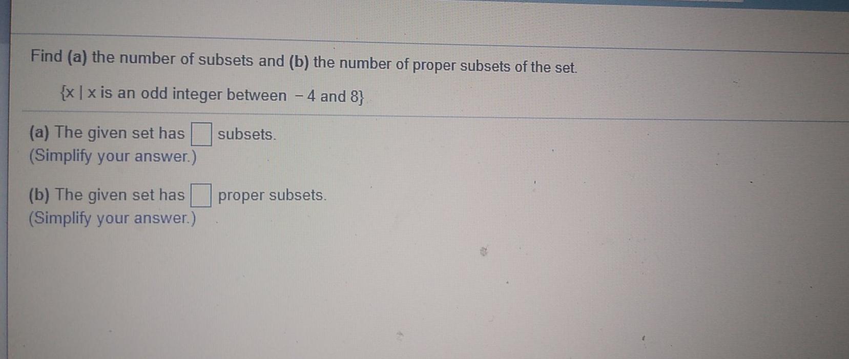 Solved Find A The Number Of Subsets And B The Number Of