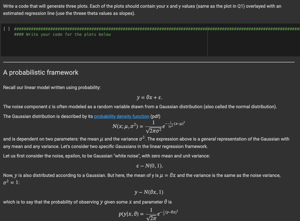 Solved A probabilistic frameworkRecall our linear model | Chegg.com