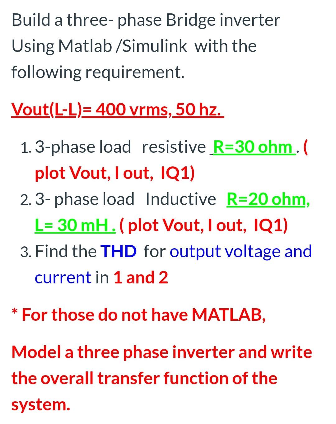 Solved Build a three-phase Bridge inverter Using | Chegg.com