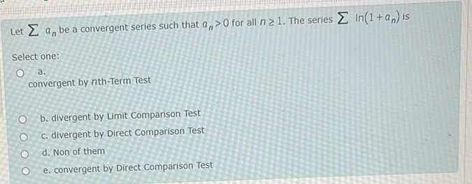 Solved Let ∑??an ﻿be a convergent series such that an>0 ﻿for | Chegg.com