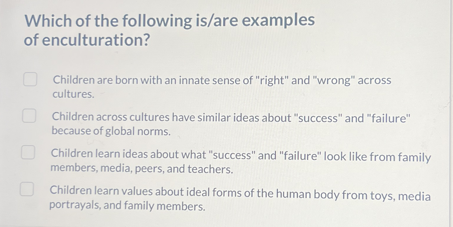 Solved Which of the following is/are examples of | Chegg.com