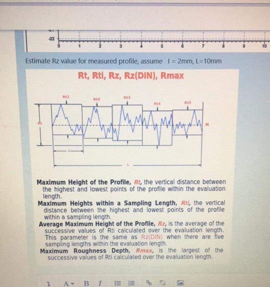 Solved 22 Estimate Rz value for measured profile, assume 1 = | Chegg.com