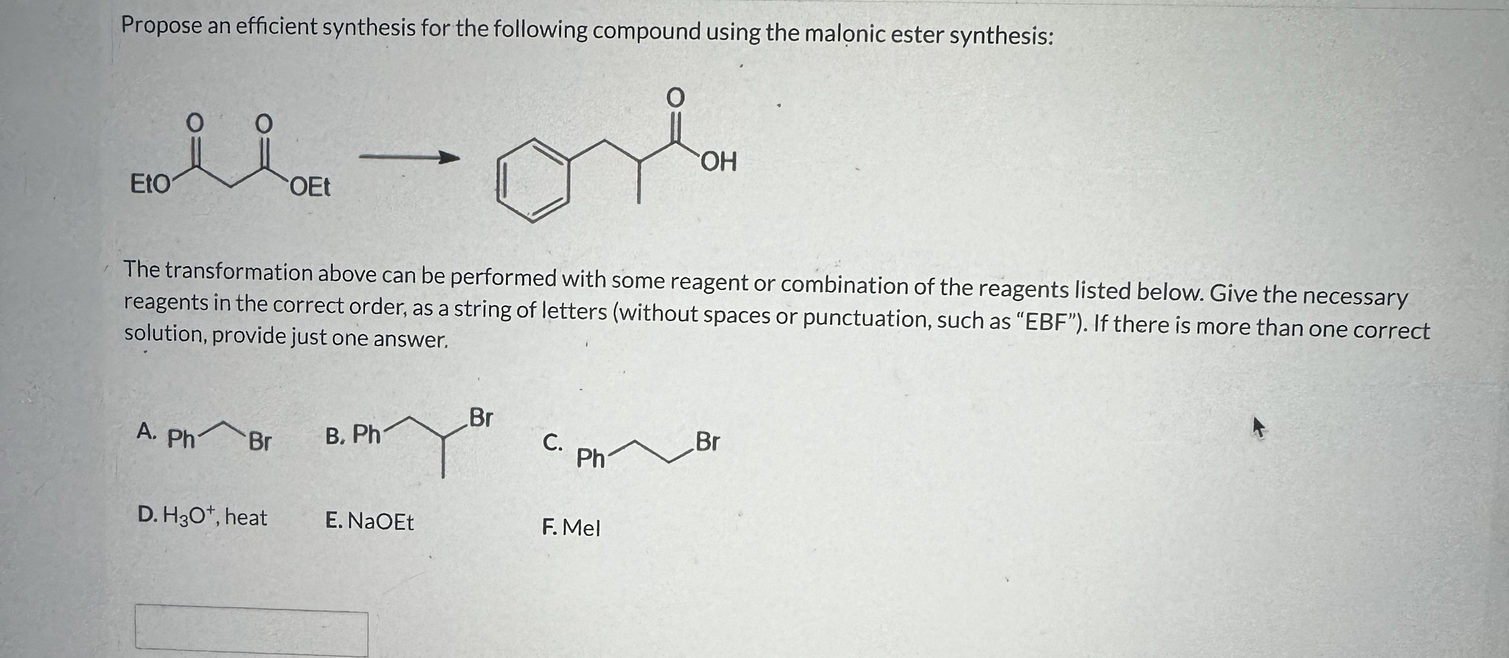 Solved HelpPropose an efficient synthesis for the following | Chegg.com