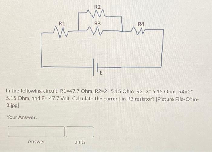 In the following circuit, R1=47.7 Ohm, R2=2*5.15 Ohm, | Chegg.com