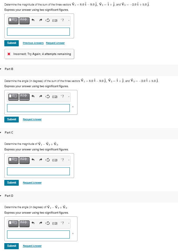 Solved Determine the magnitude of the sum of the three | Chegg.com