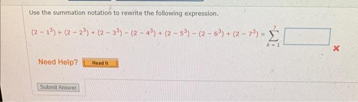 Solved Use the summation notation to rewrite the following | Chegg.com